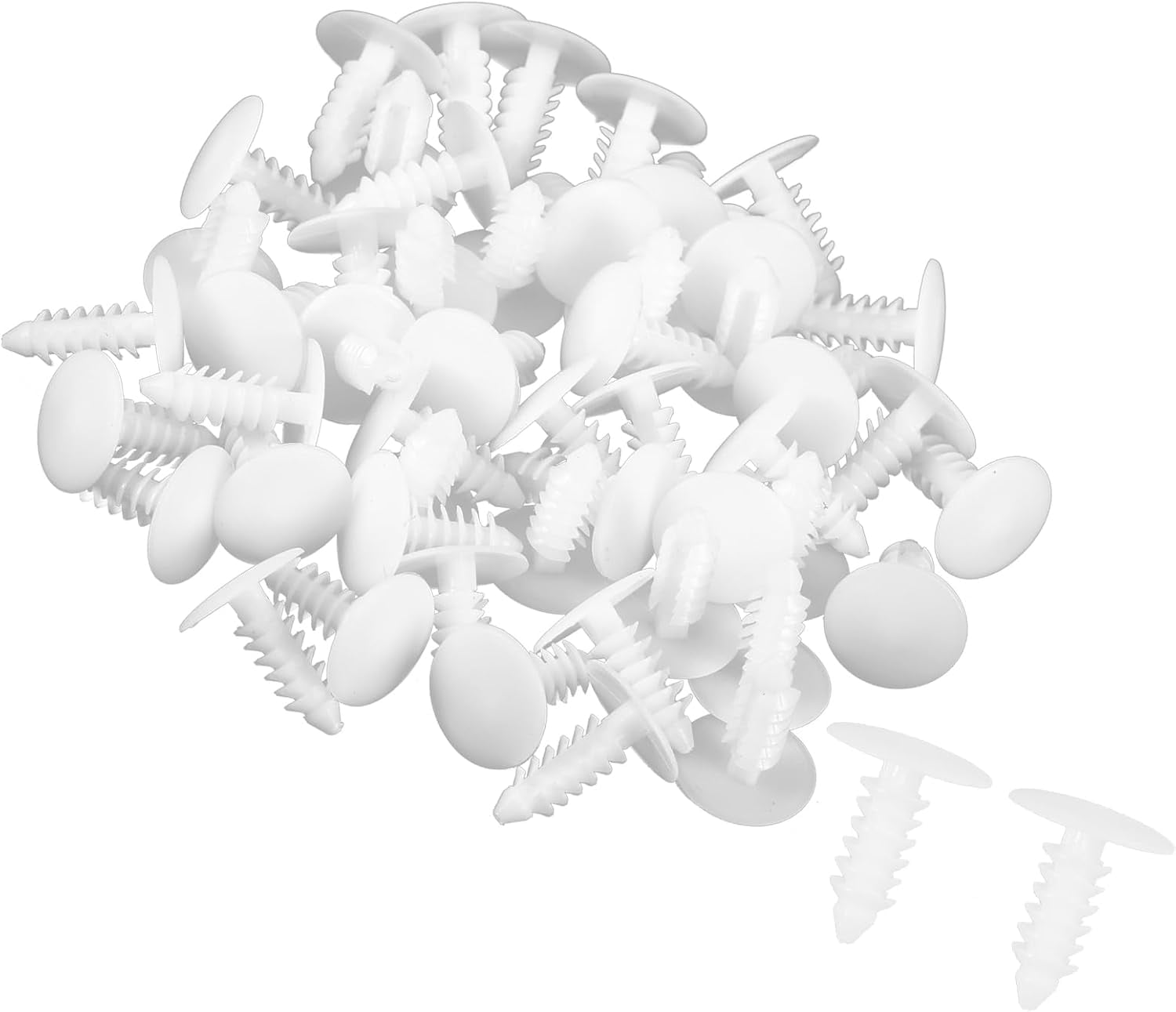 Universal Push Bumper Fastener Rivet Clips, 0.51"x0.67", Plastic, White ...