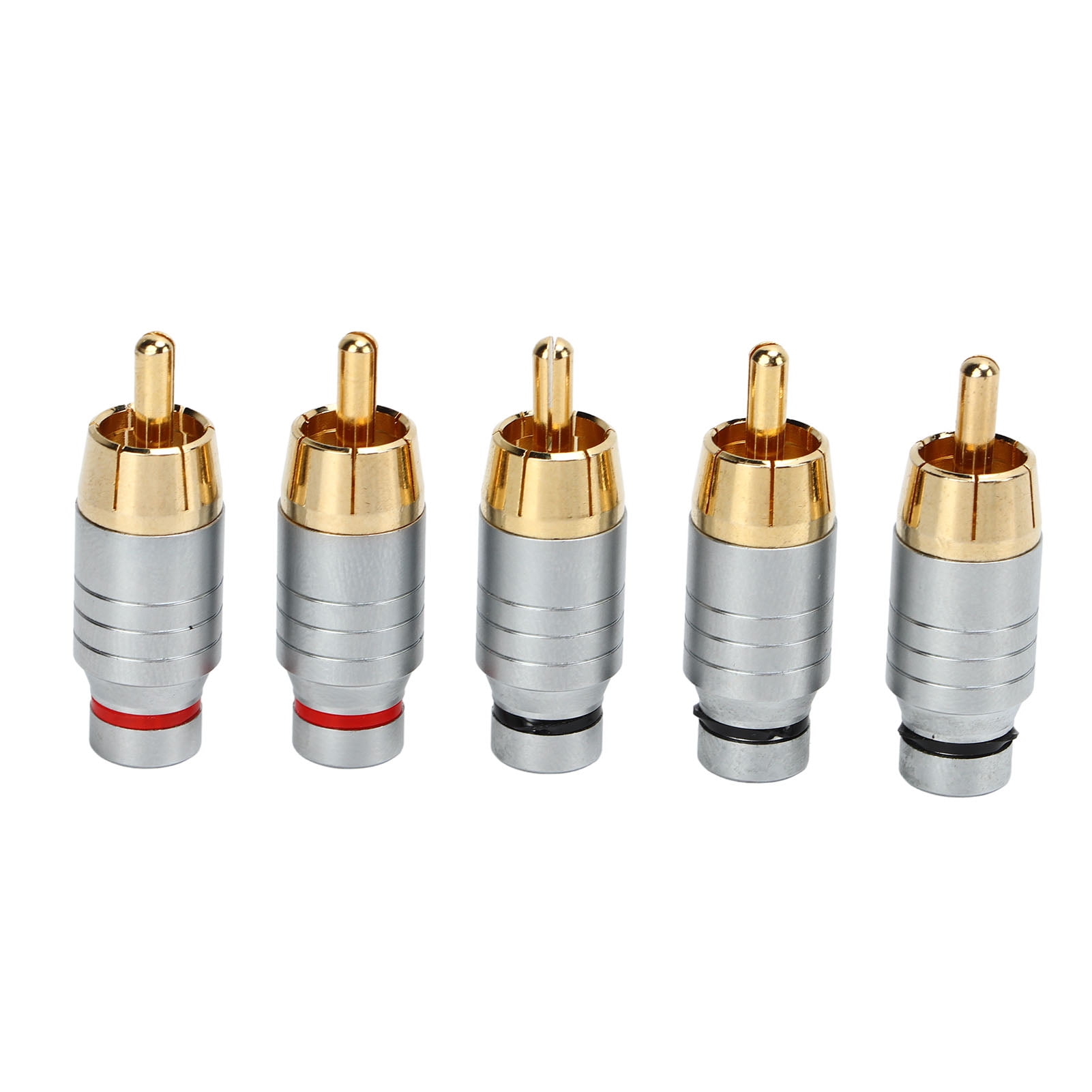 Universal RCA Connectors, 5-Pack Metal Soldering Audio Video Cable ...