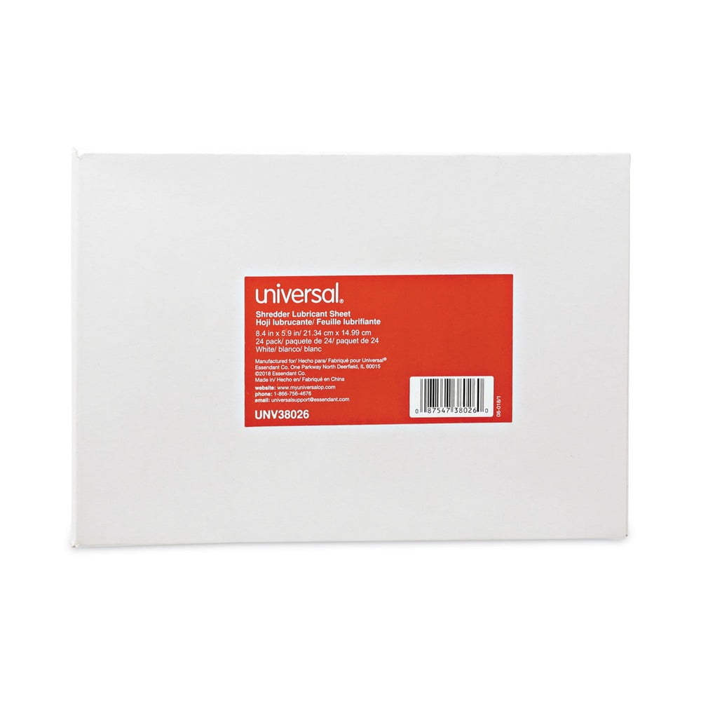 "Universal Shredder Lubricant Sheets, 5.5"" x 2.8"", 24/Pack, Paper ...
