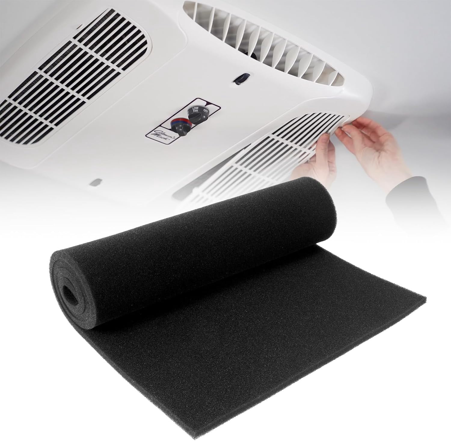Universal RV Air Conditioner Filter, Foam, 40" x 16" x 0.5", Black ...