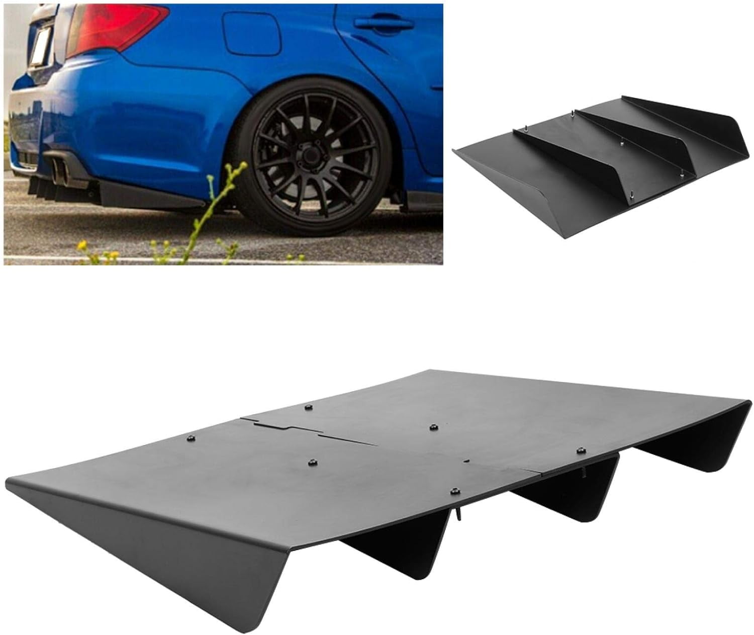 Universal Rear Bumper Spoiler, Duokon Rear Bumper Diffuser,22x21in Rear ...