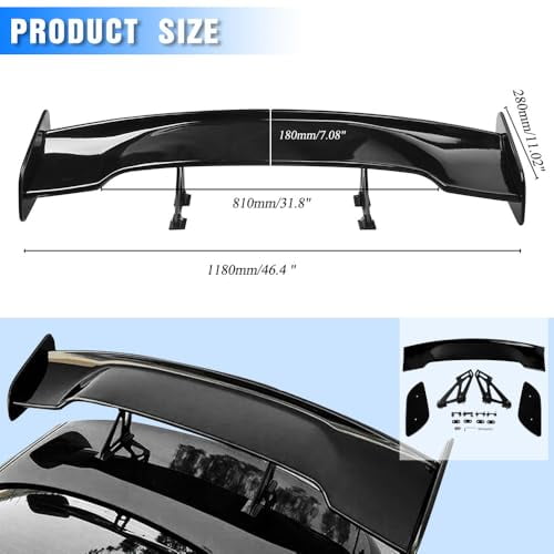 Universal Rear Spoiler 46Inch Rear Trunk Spoiler Wing Universal for ...