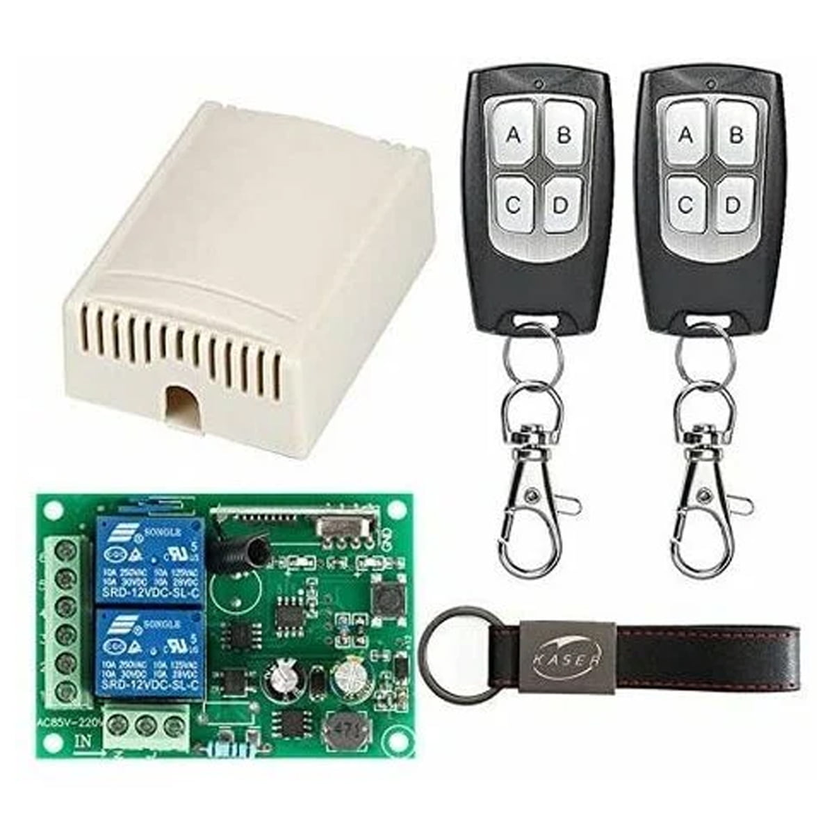 Universal Receiver 433.92 MHz Radio Receiver 2 Channels with Remote ...