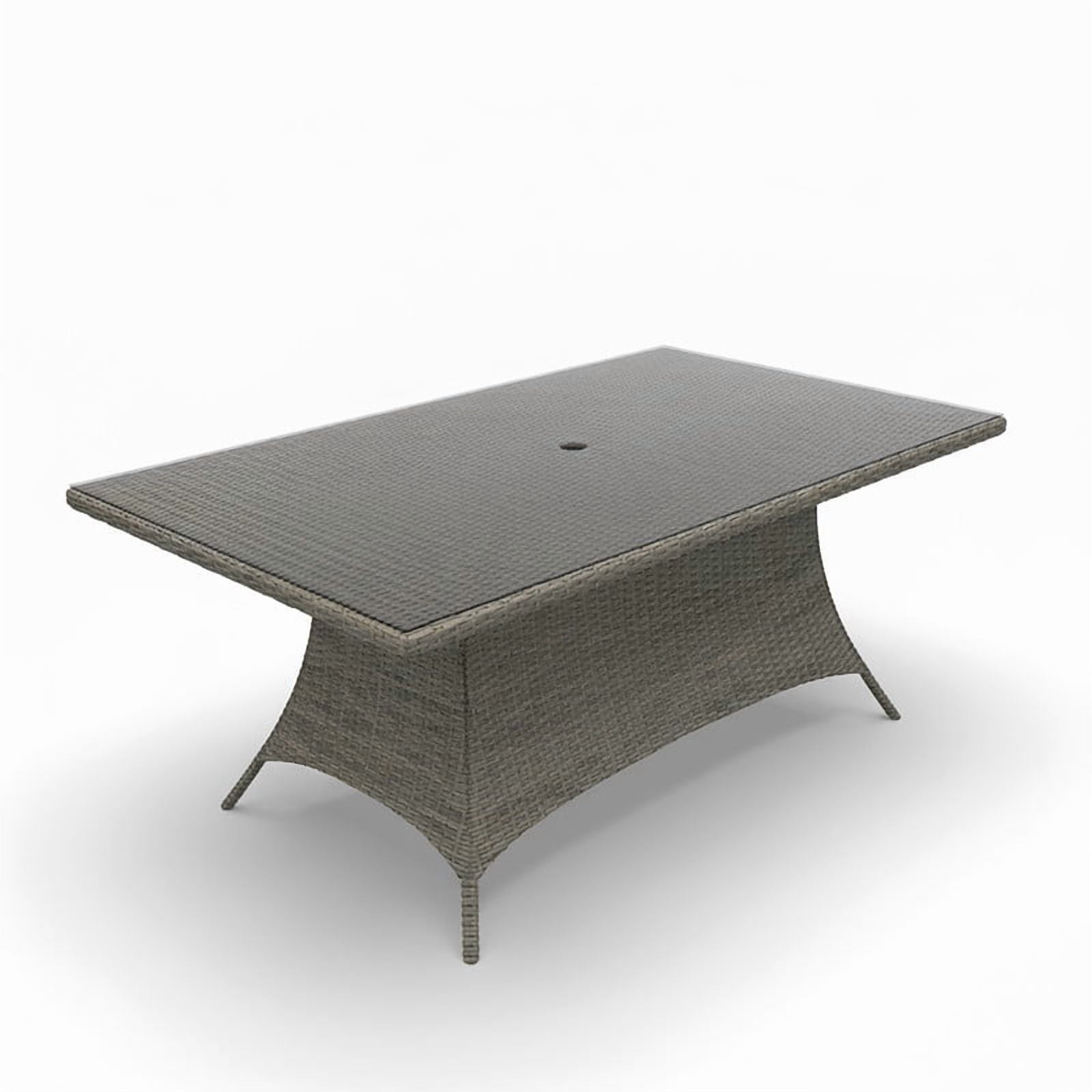 Universal Rectangle Dining Table Top, Flat Willow Wicker with Tempered ...