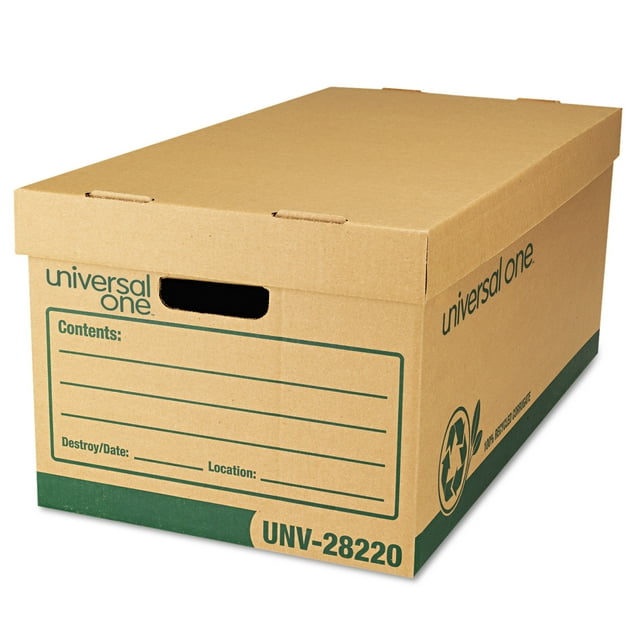 Universal Recycled Record Storage Box, Letter/Legal, 12" x 24" x 10 ...