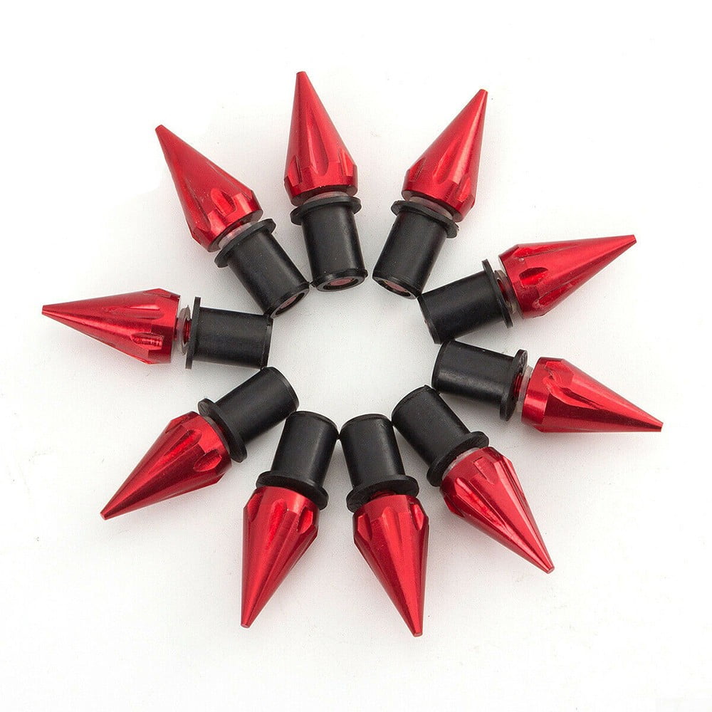 Universal Red Motorcycle Spike Bolts Windscreen Fairings License Plate ...