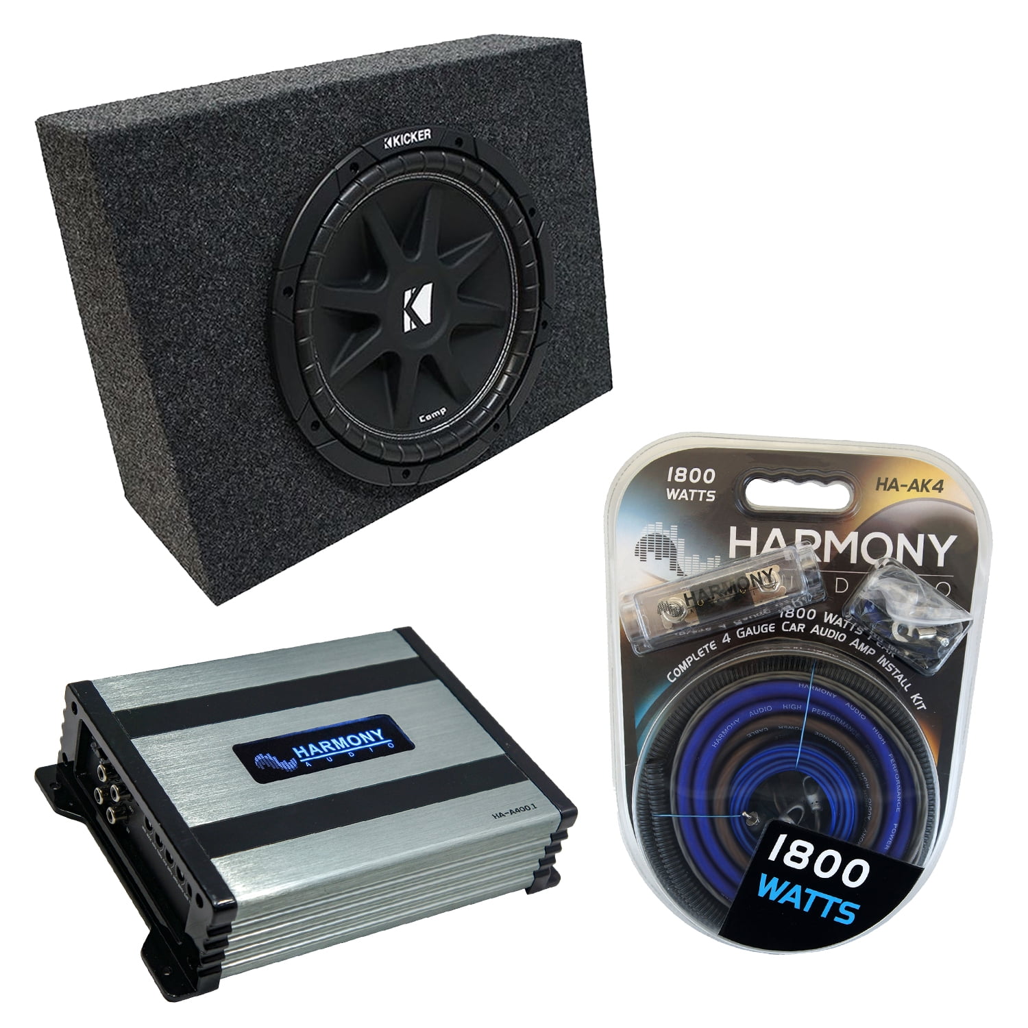 Kicker Comp C12 Single 12" Subwoofer Enclosure for Universal Standard ...