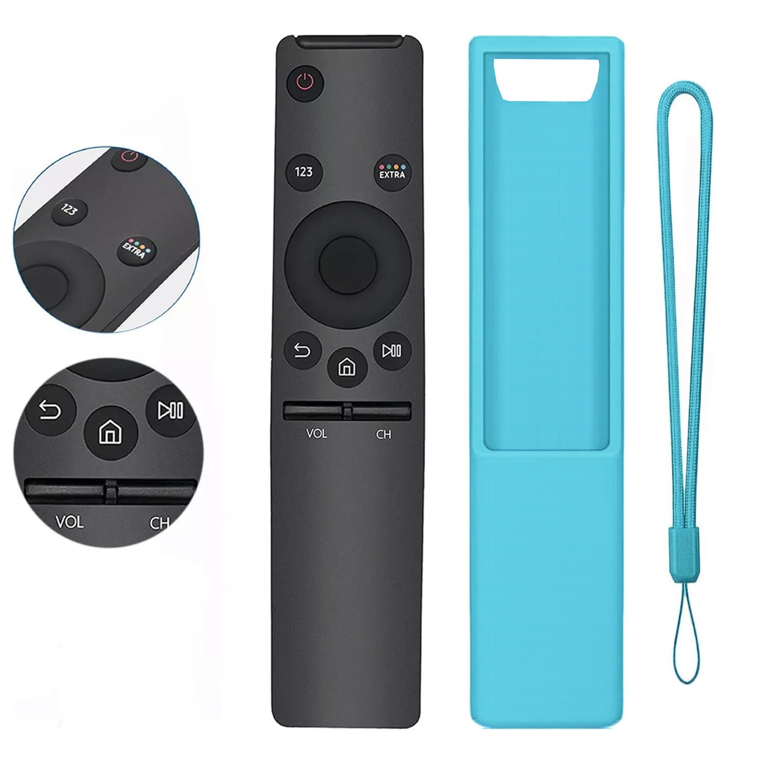 Universal Remote Control + Silicone Protective Case + Wrist Strap for ...