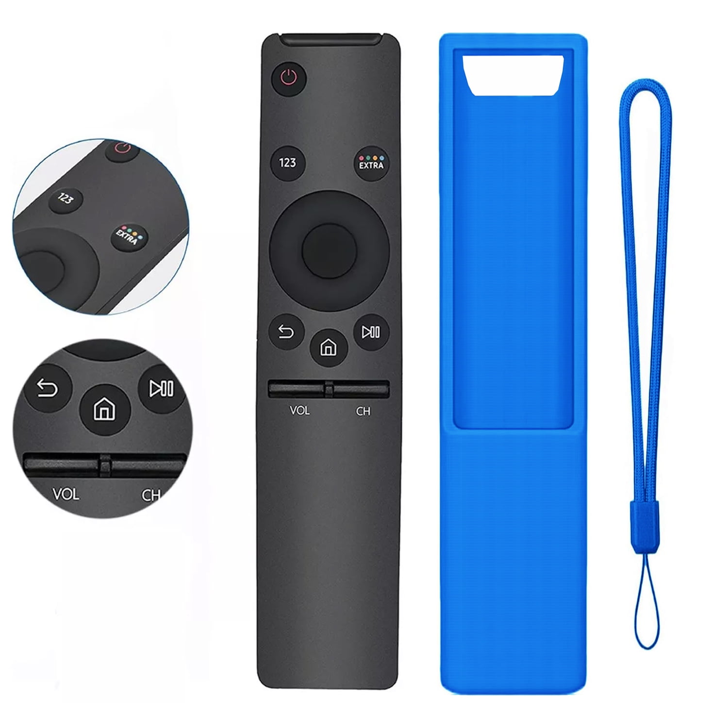 Universal Remote Control + Silicone Protective Case + Wrist Strap for ...