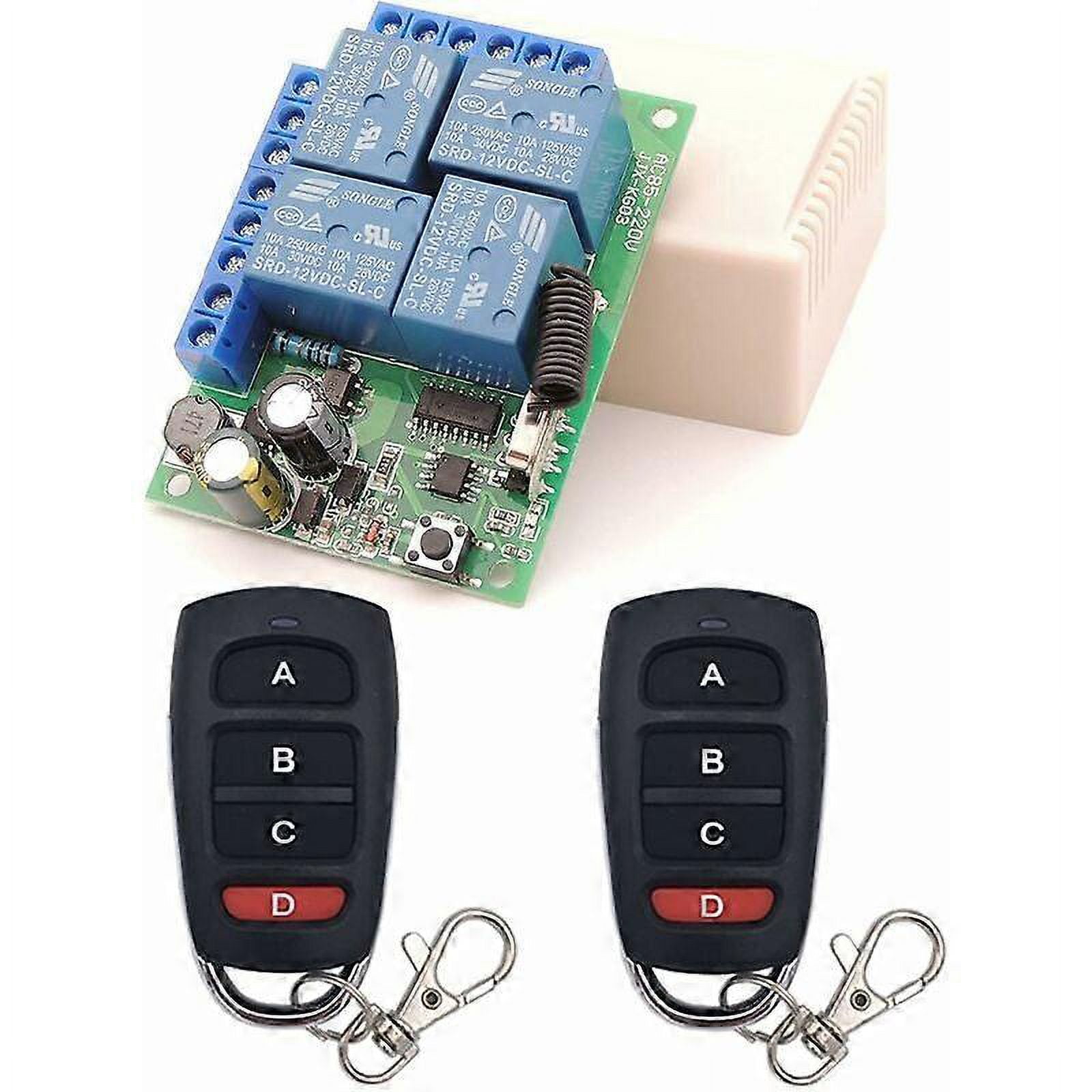 Universal Remote Control Switch, AC 230V/220V 10A 4CH 433Mhz RF Relay ...