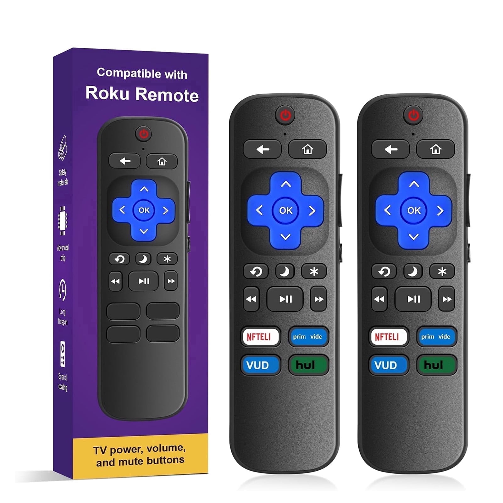 Universal Remote for Roku TV (2-Pack) - Replacement for TCL/Hisense ...