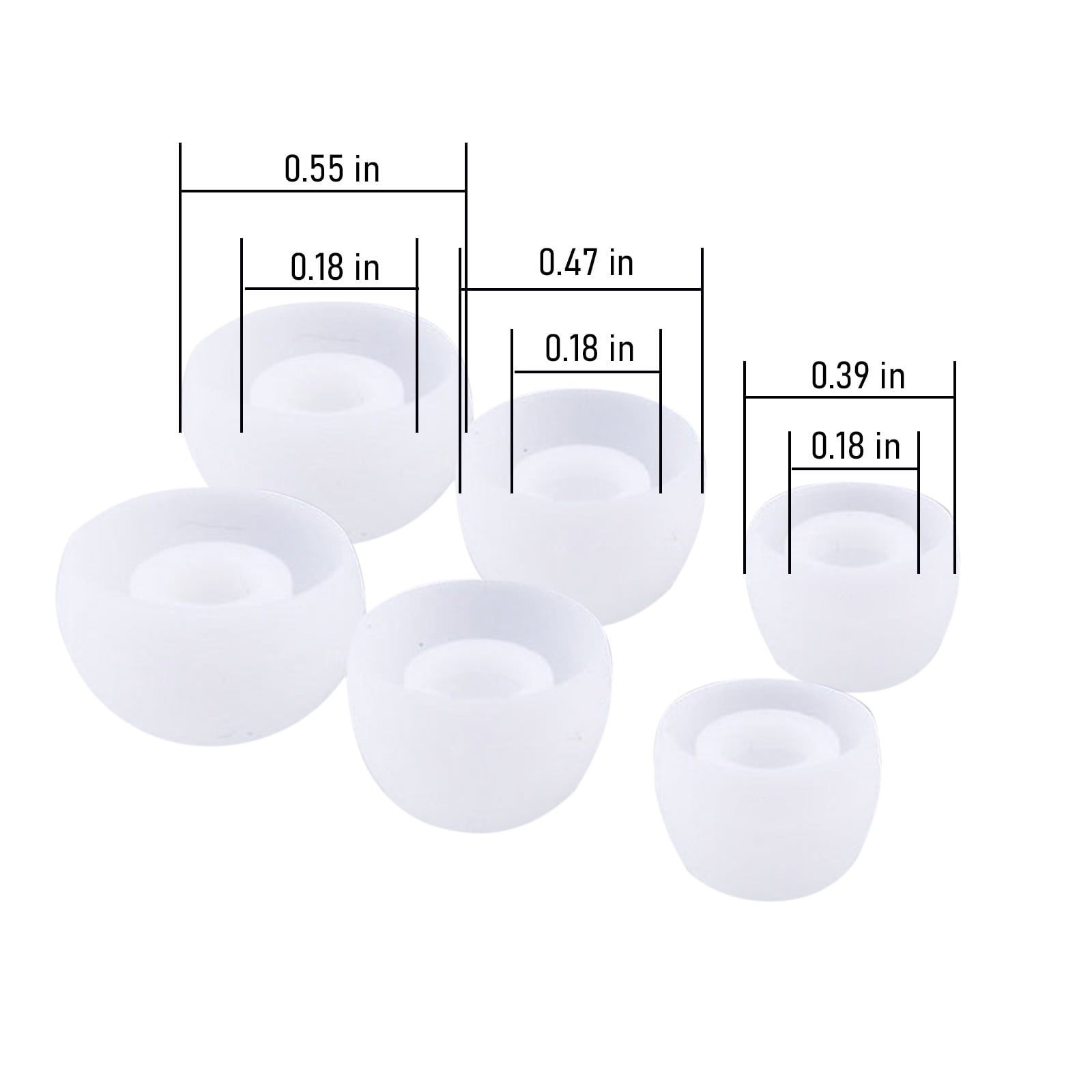 Universal Replacement Ear Tips for Earphones, Anti-Slip Ear Bud Rubber ...
