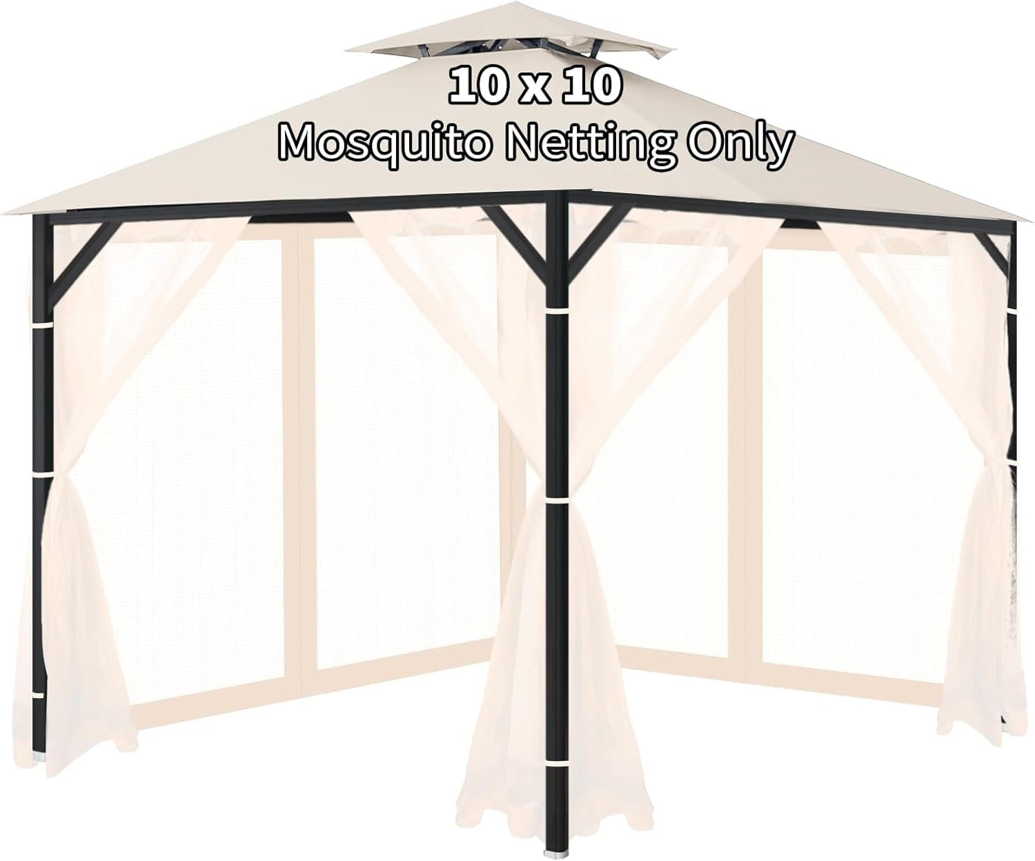 Universal Replacement Mosquito Netting, 10'x10' Netting Outdoor, 4 ...