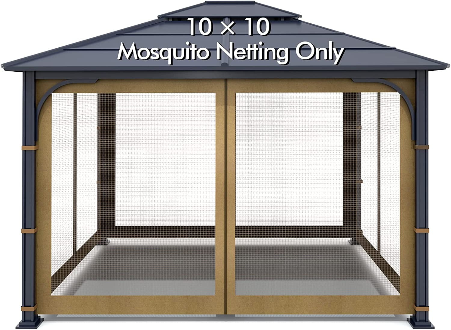 Universal Replacement Mosquito Netting for 10' x 10' Gazebo - 4-Panel ...