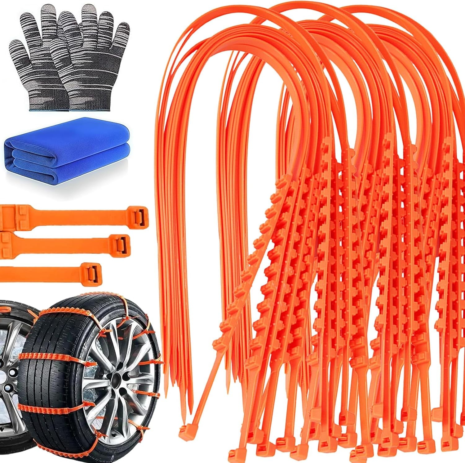 Universal Reusable Anti-Skid Nylon Tire Chains, Reusable Tire Chains ...