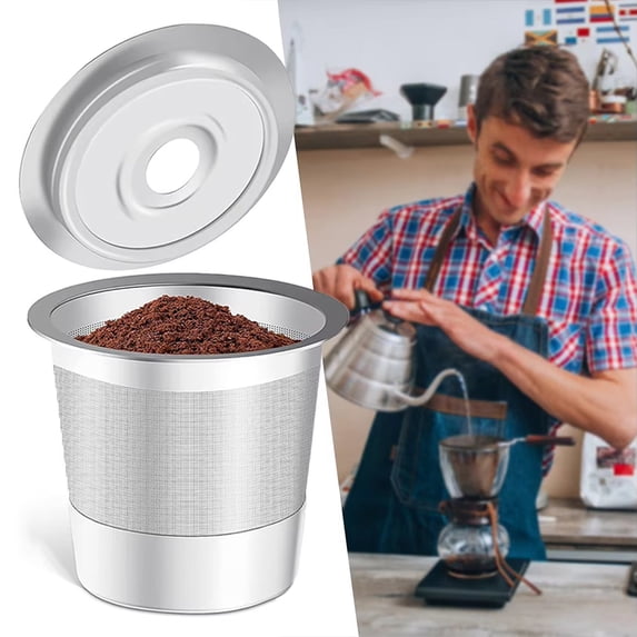 Universal Reusable K-Cup Coffee Filter Stainless Steel Refillable K-Cup ...