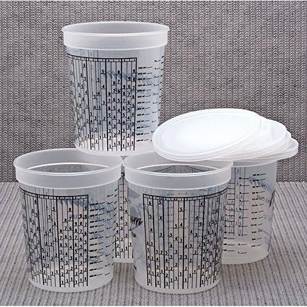 Universal Reuseble Mixing Cups with Measuring Marks 1 QT 5 PC Set ...