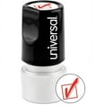 Universal Round Message Stamp, CHECK MARK, Pre-Inked/Re-Inkable, Red, 2 ...