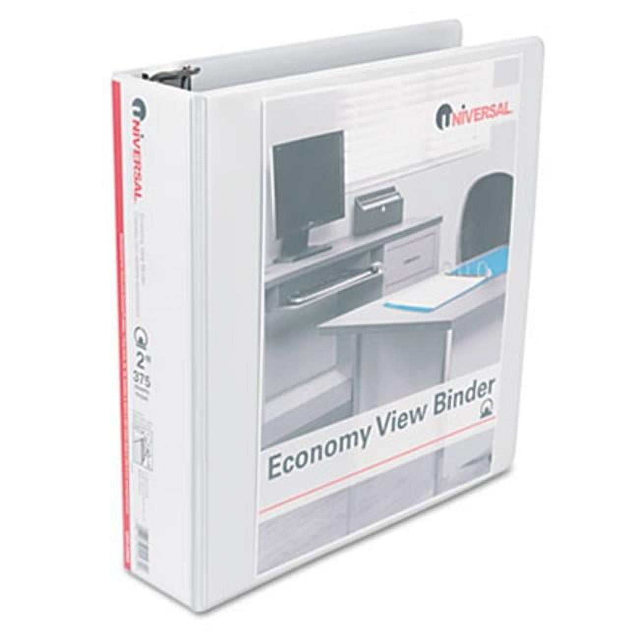 Universal Round Ring Economy Vinyl View Binder 2'' Capacity White ...