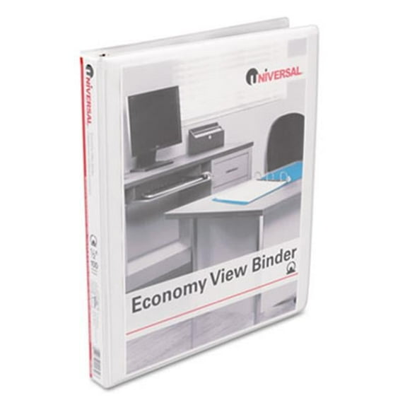 Universal Round Ring Economy Vinyl View Binder - White - 1/2'' Capacity ...