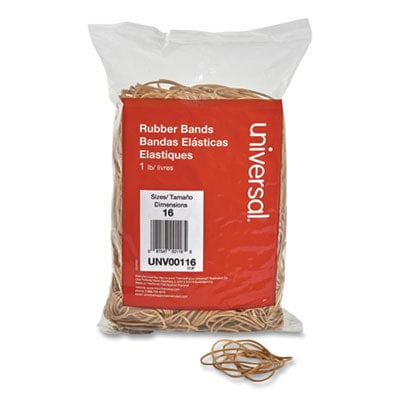 Universal Rubber Bands, Size 16, 2-1/2 x 1/16, 1900 Bands/1lb Pack ...