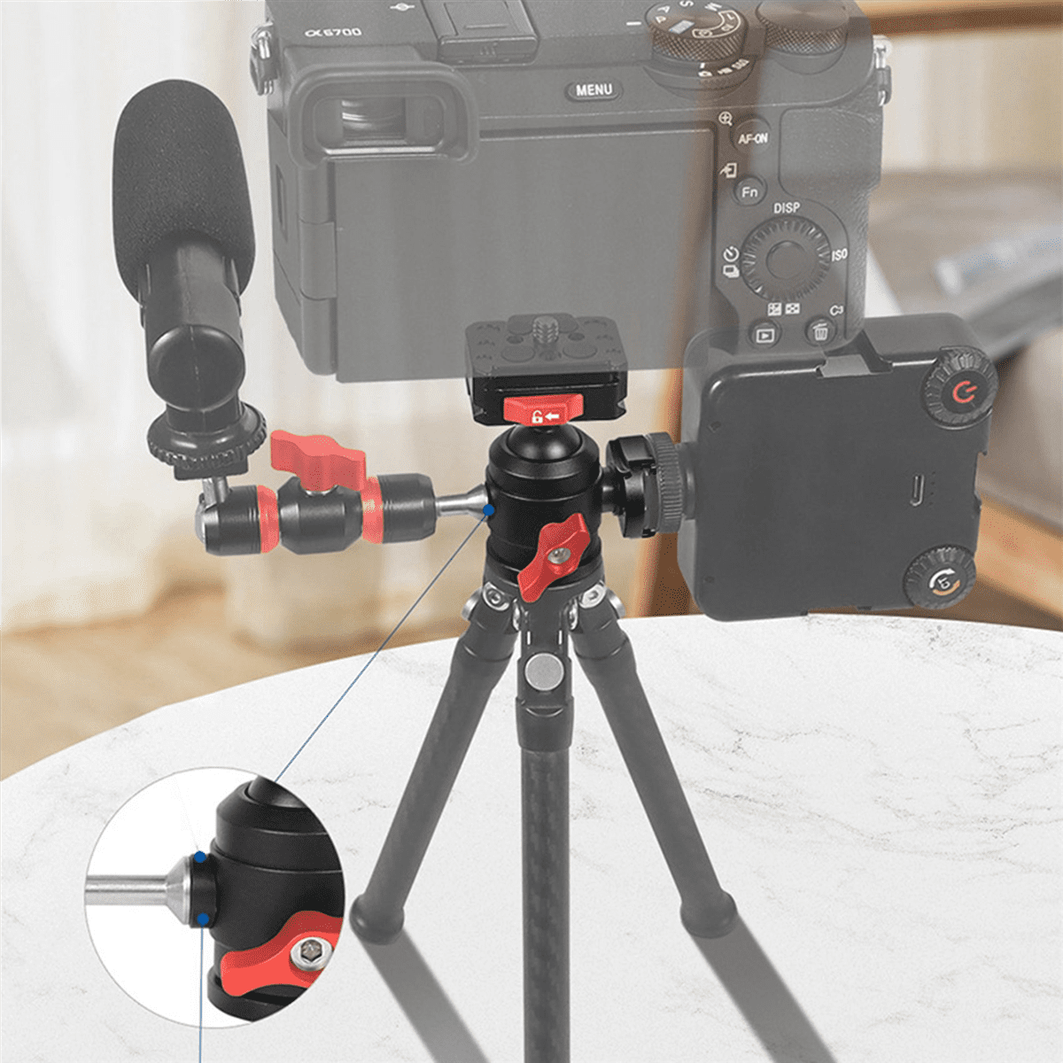Universal SLR Photography Quick-Release Quick-Install 1/4 Spherical ...