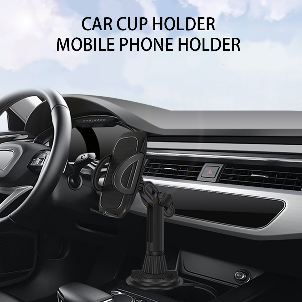 Universal Secure Cup Holder Car Mount with Adjustable Arm, Rotatable Cradle & Quick Release Fits ...