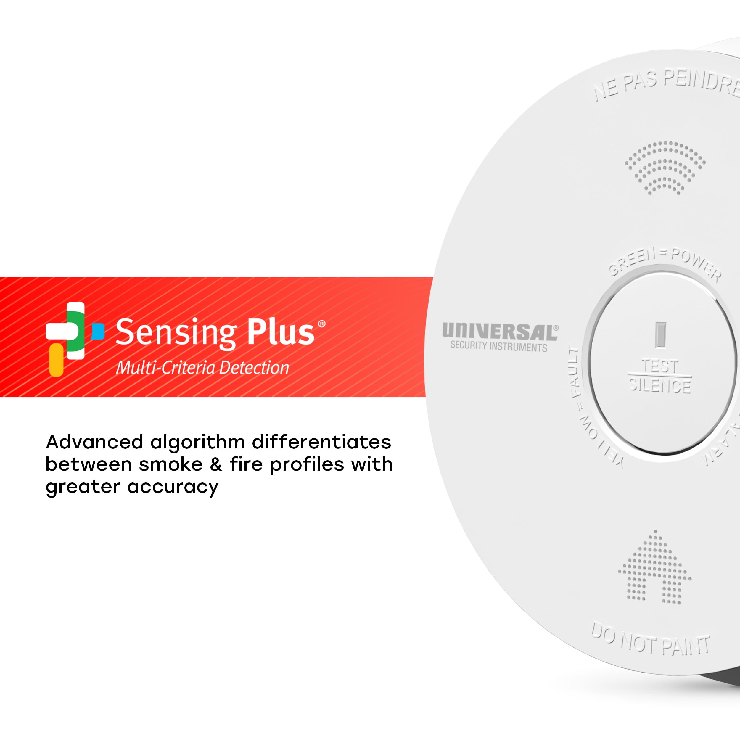 Universal Security Instruments Hardwire Smoke & Fire Alarm, with 10 ...