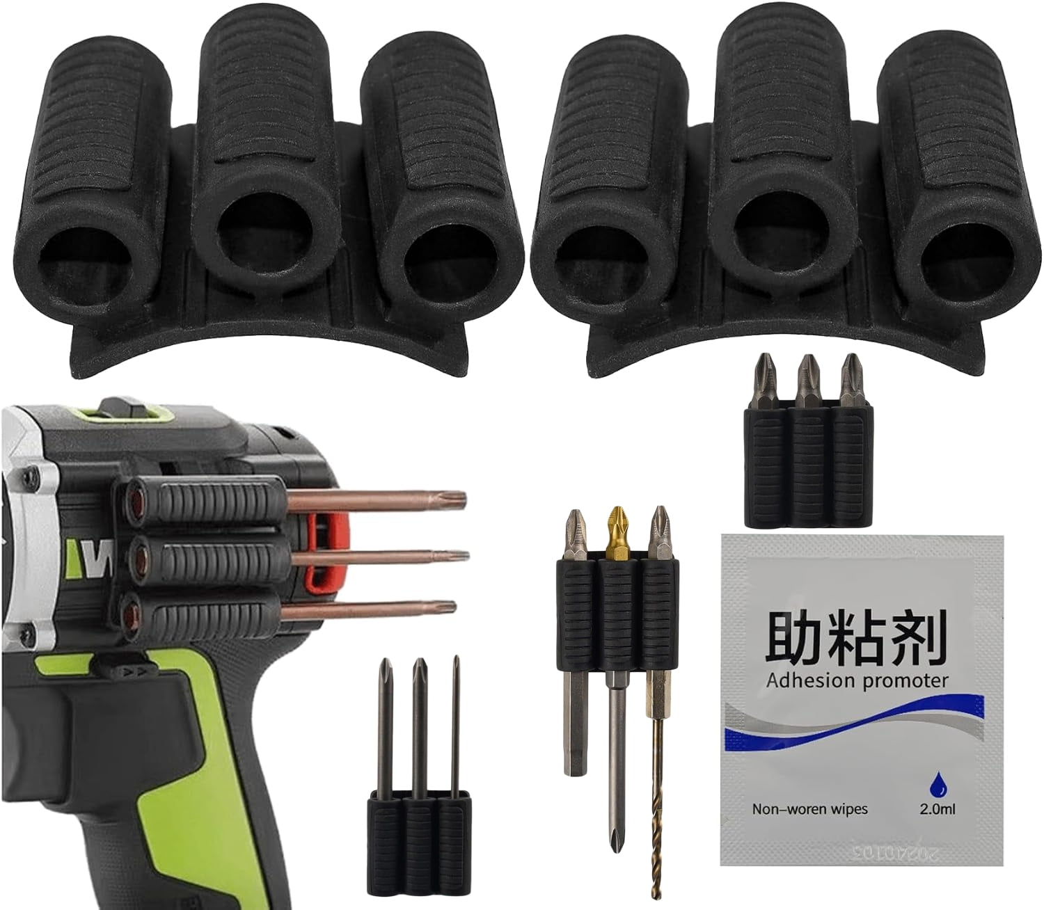 Universal Self-Adhesive Drill Bit Gripper, Drill Bit Holder Tool for ...