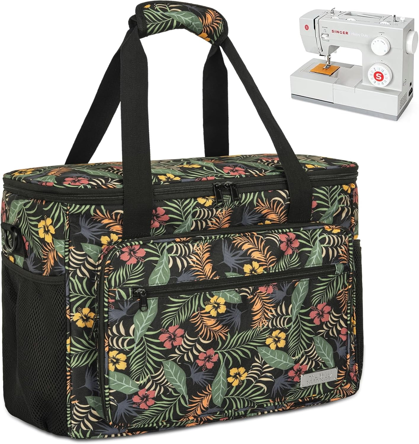 Universal Sewing Machine Carrying Case with Multiple Side Mesh Storage ...