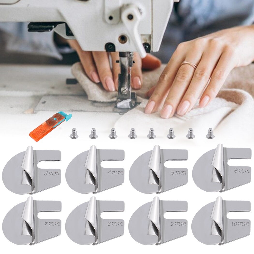 Universal Sewing Machine Rolled Hem Foot Set, 8 Sizes Scroll Hemmer Kit ...