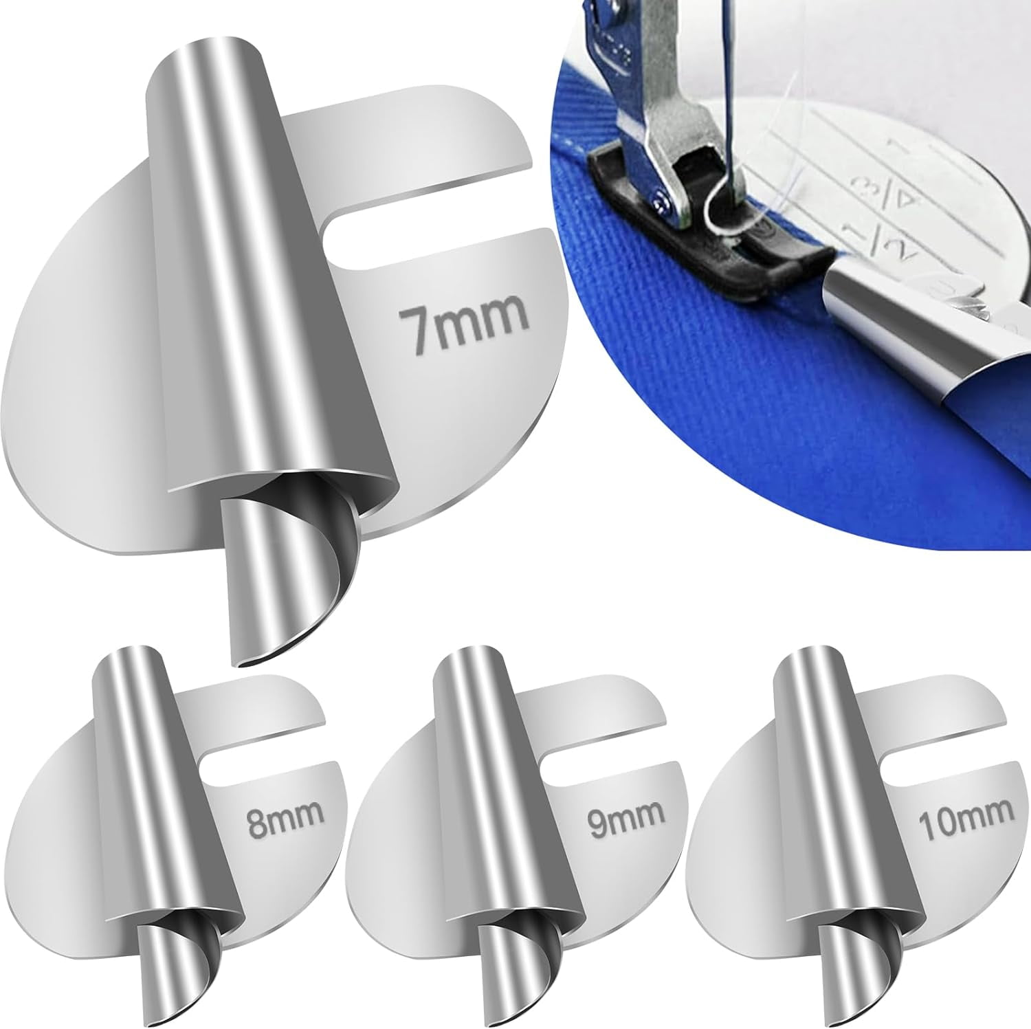 Universal Sewing Rolled Hemmer Foot 4pcs, Rolled Hem Presser Foot, 7/8 ...