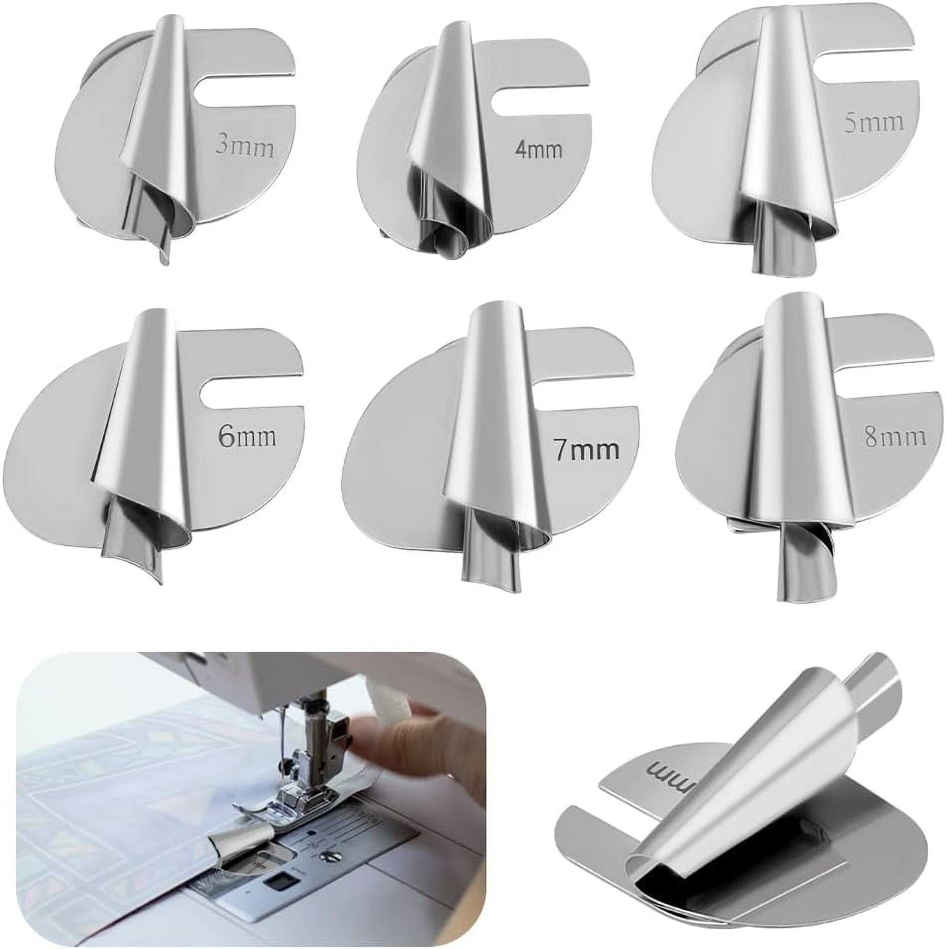 Universal Sewing Rolled Hemmer Foot 6Pcs Rolled Hem Presser Foot (3-8mm ...