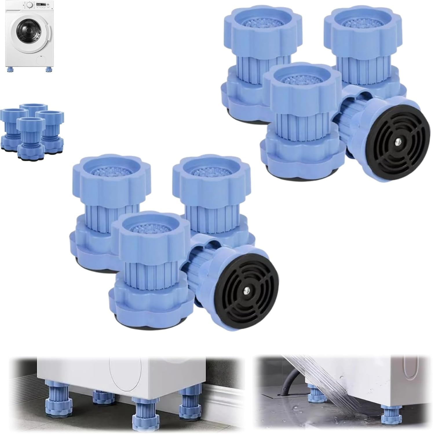 Universal Shock-Absorbing Slip Base, Washing Machine Anti-Slip Base, Anti Vibration Damping Pads ...
