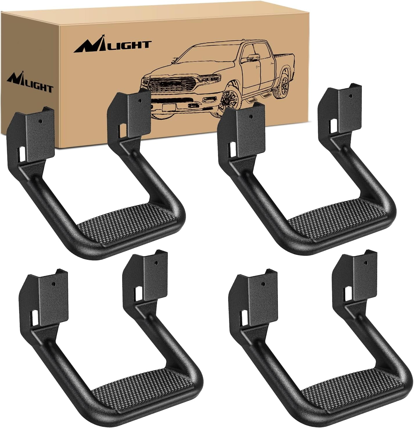 Universal Side Step Slip-Proof Aluminum Side Hoop Steps Nerf Bars ...