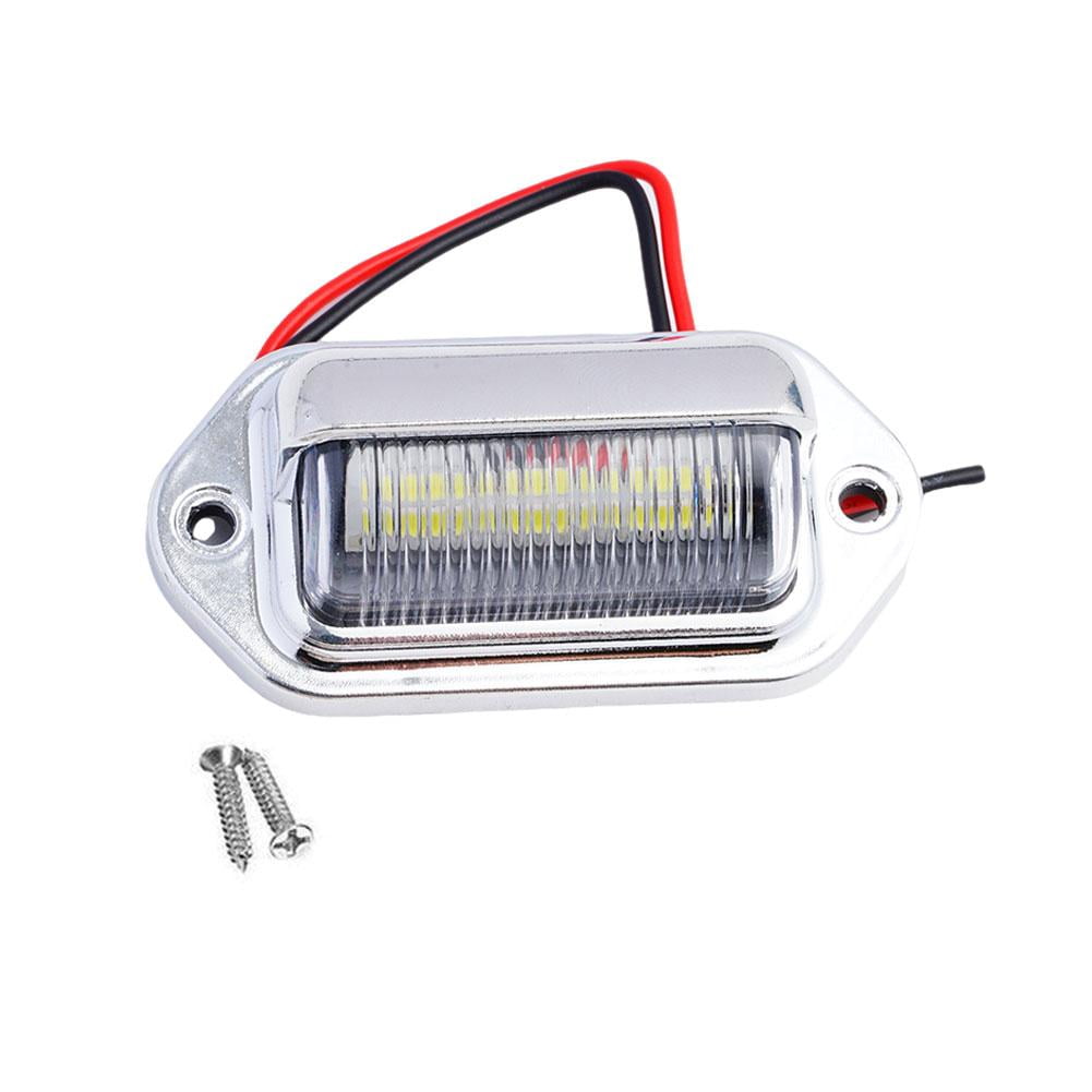 Universal Silver 6 Led License Plate Tag Lights Lamps Van Trailer ...