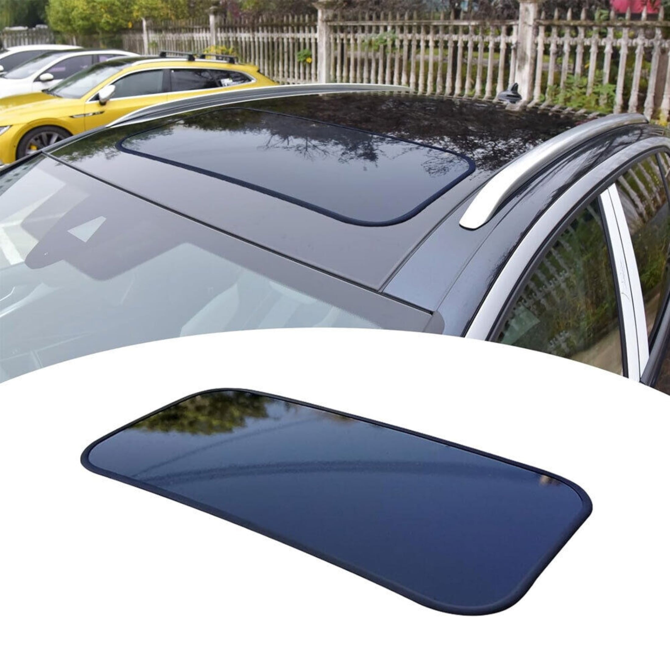 Universal Simulation Fake Sunroof Sticker Cover Vinyl Film Decor Car ...