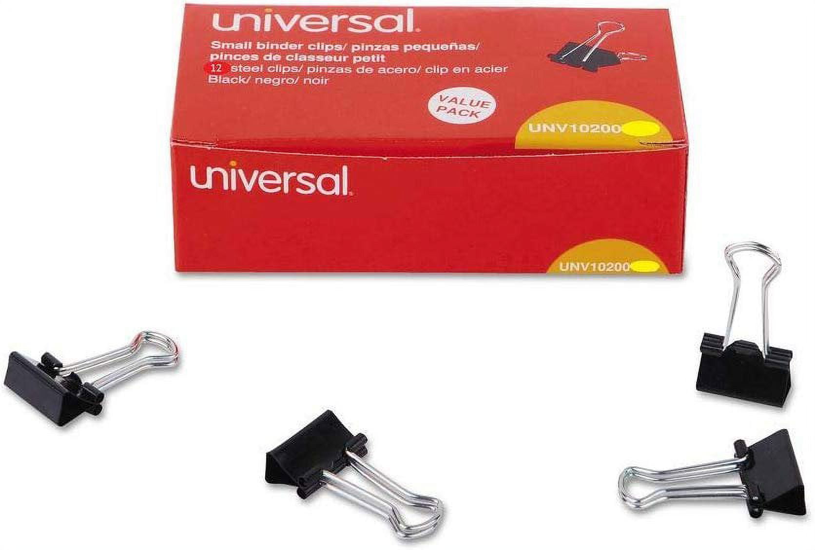 Universal Small Binder Clips Steel Wire 3/8" Capacity 3/4" Wide Black ...