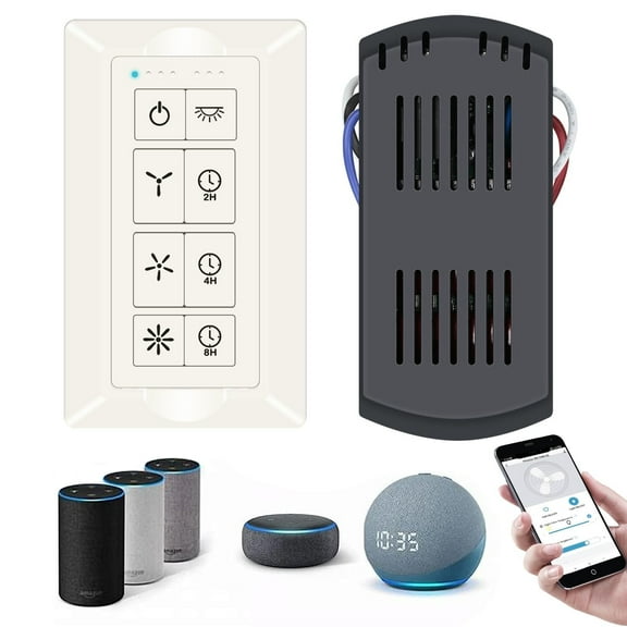 Universal Smart Ceiling Fan Remote Control and Light Dimmer, 3 Speed ...