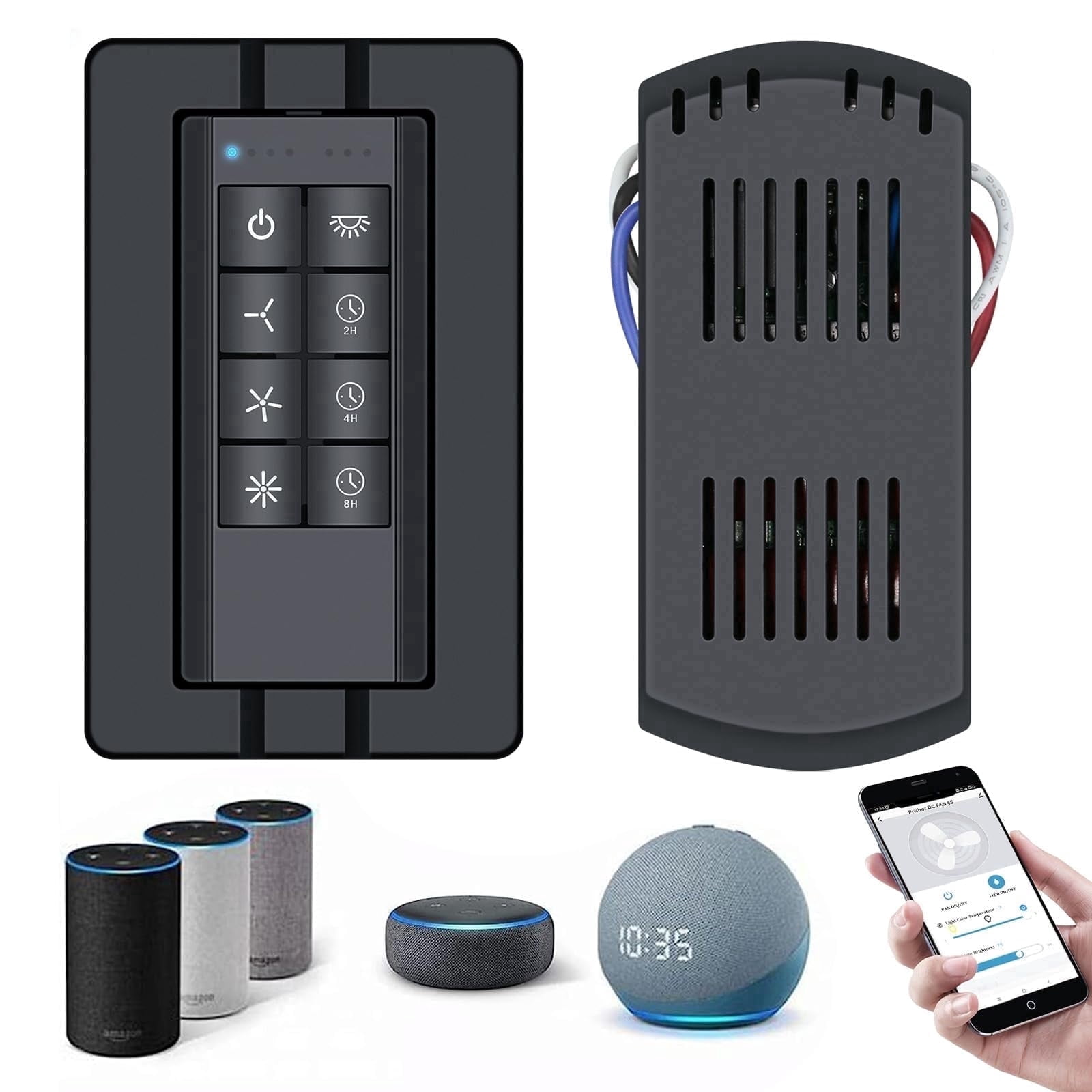 COREBAY Universal Smart WiFi Ceiling Fan Remote Control Kit, 3 Speed ...