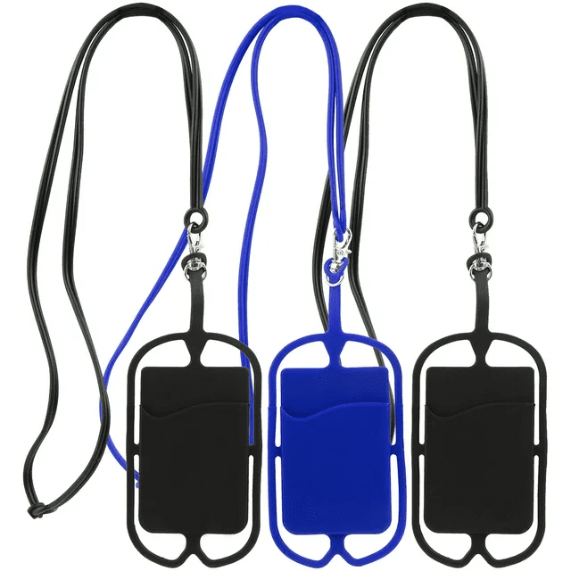 Universal Smartphone Silicone Holder with Lanyard and Card Pocket, 3 ...