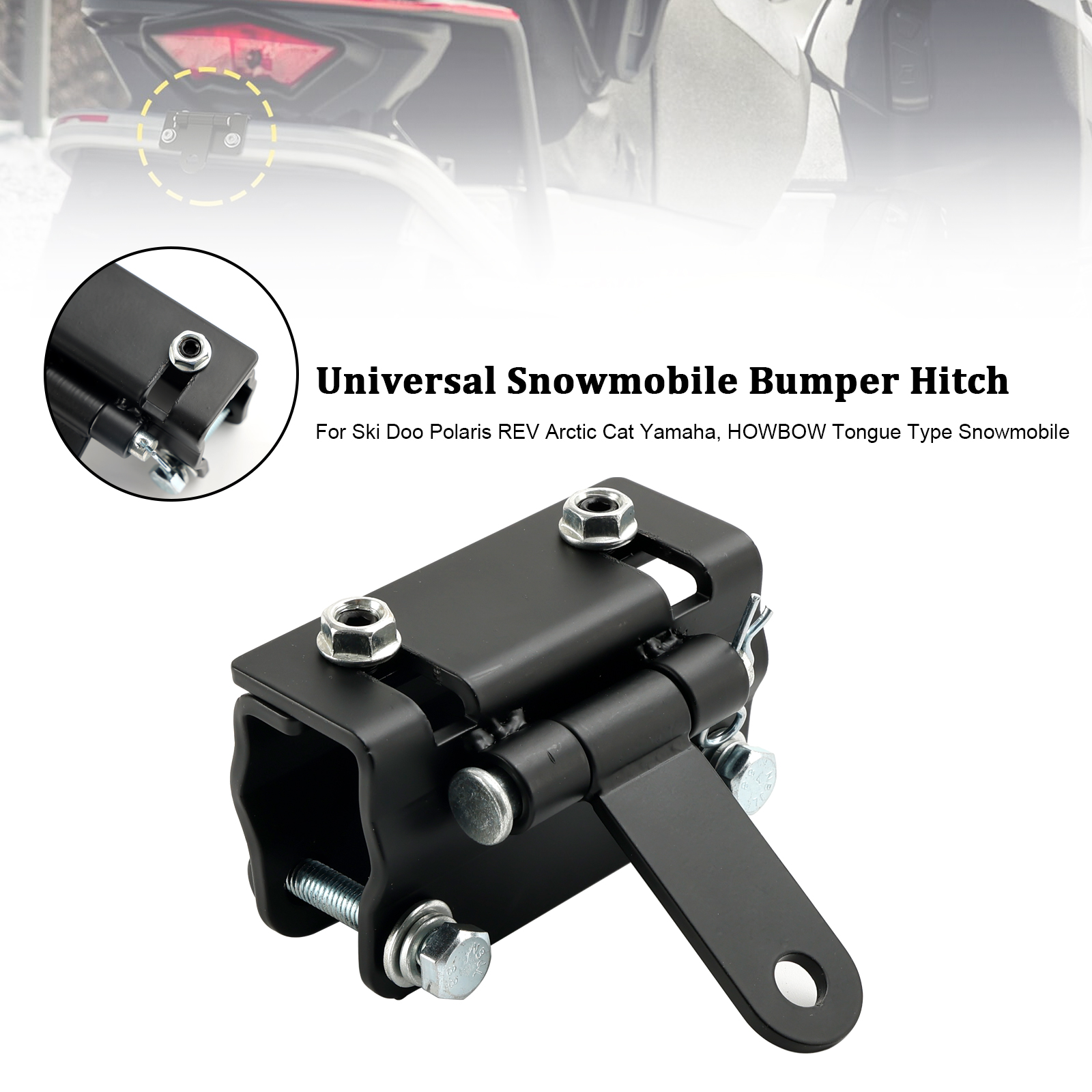 Universal Snowmobile Bumper Hitch For Polaris Ski Doo REV Arctic Cat ...