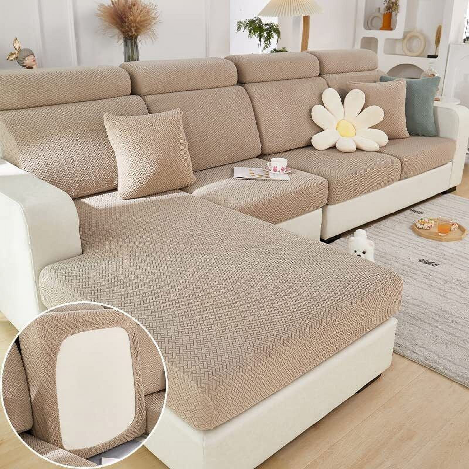 Universal Wear-Resistant Fitted Sofa Slipcover, Anti-Slip L-Shape ...