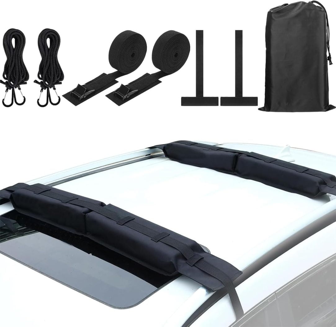 Universal Soft Roof Rack Pads - Luggage Carrier System with Kayak ...