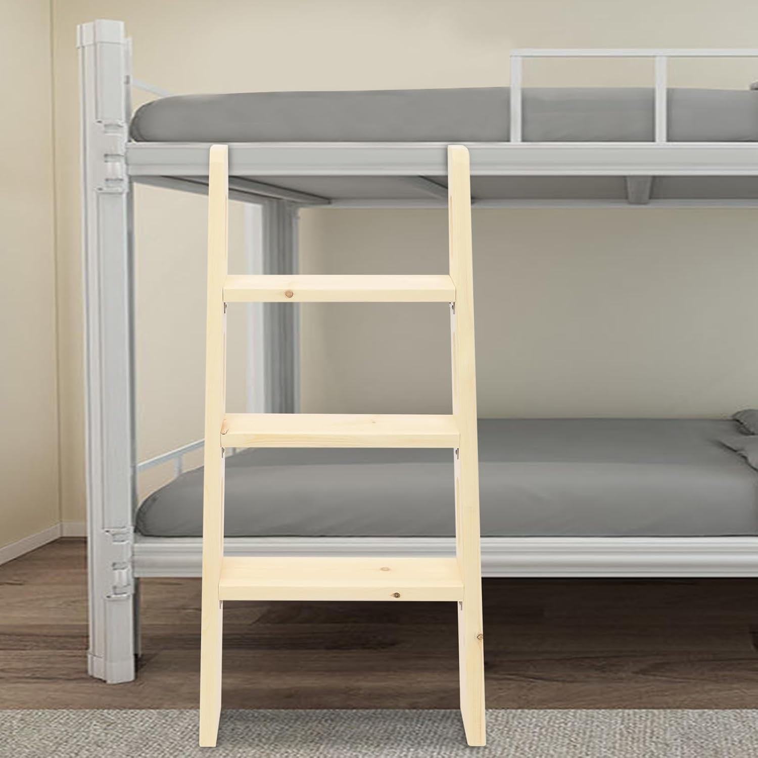 Universal Space-Saving Dormitory Step Ladder, Free Standing Bed Wooden ...