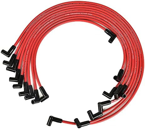 Universal Spark Plug Wire Set - 8.5mm Red High Performance - Compatible with Chevy GM SBC BBC ...