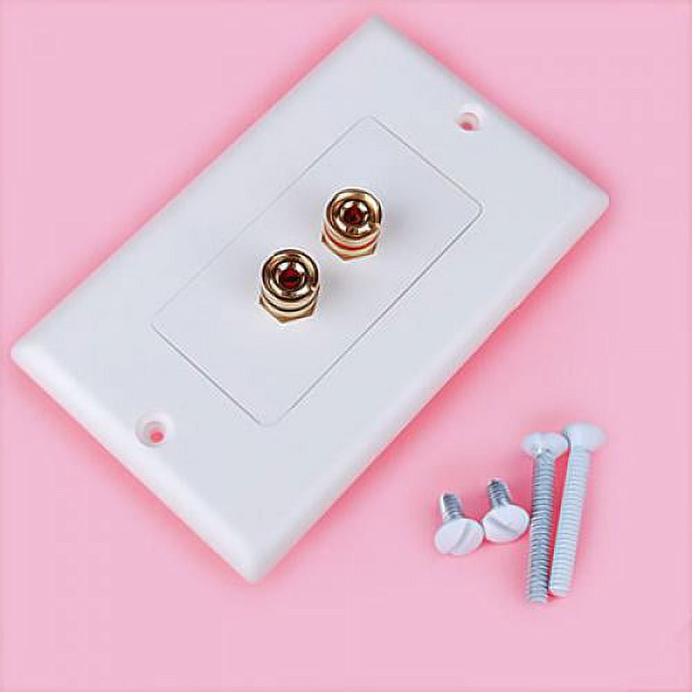 Universal Speaker Cable Wall Plate 2 Banana Plug for Home Audio Video ...