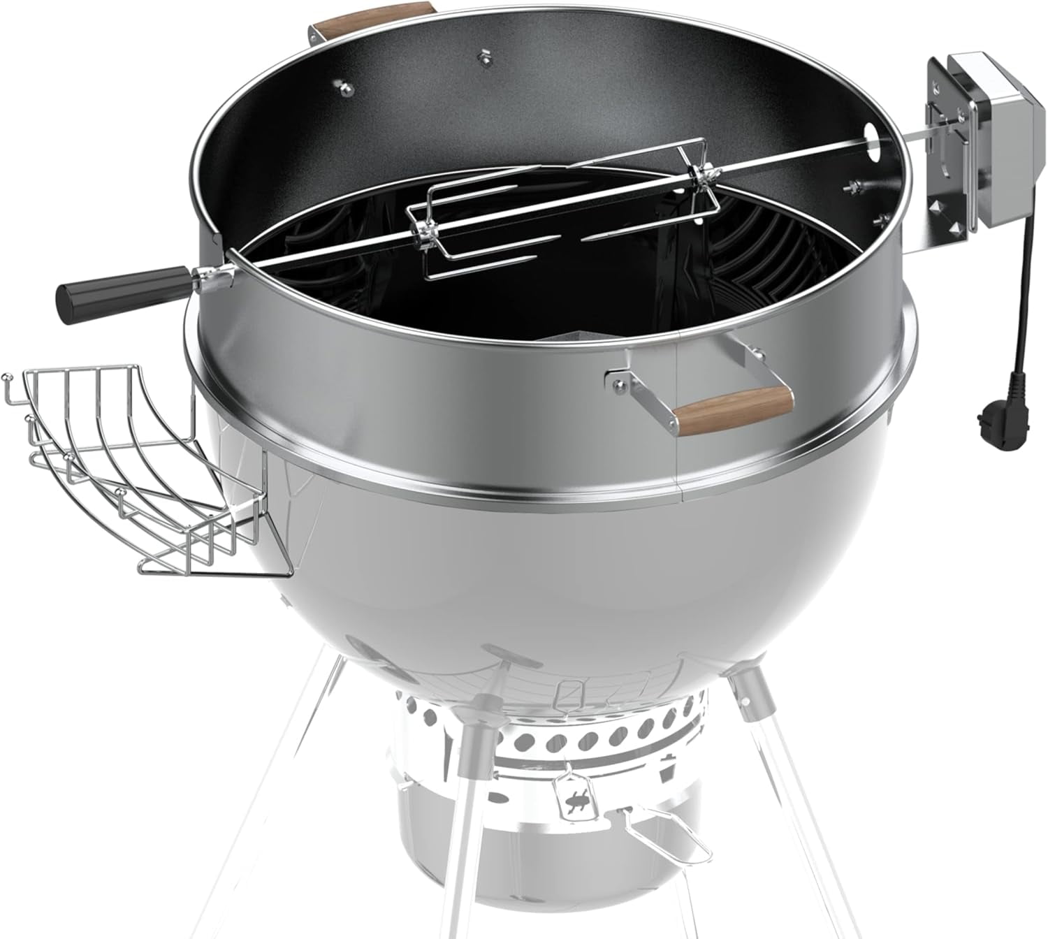 Universal Stainless Steel 22.5-in Kettle Grill Rotisserie Kit ...