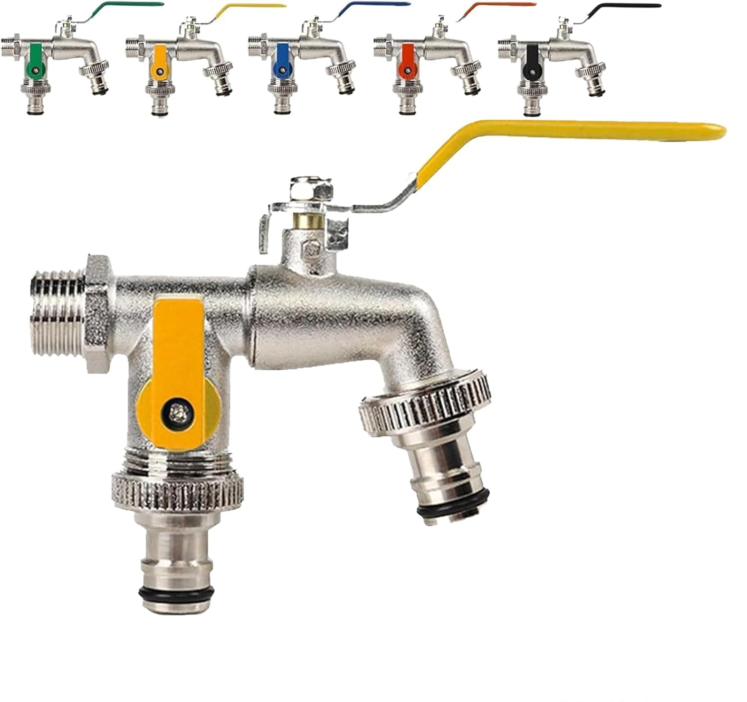 Universal Stainless Steel Double Outlet Garden Water Faucet, Outdoor ...