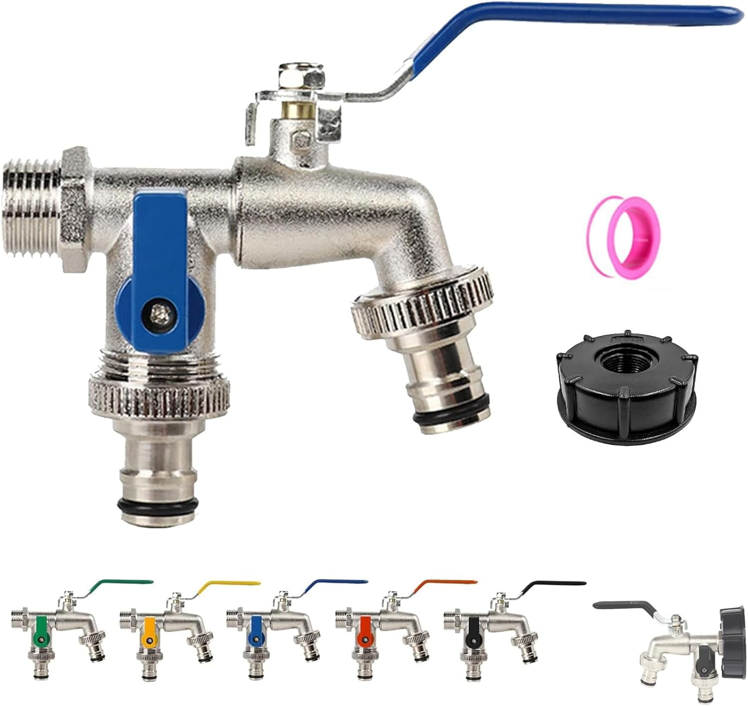 Universal Stainless Steel Double Outlet Garden Water Faucet, Outdoor ...